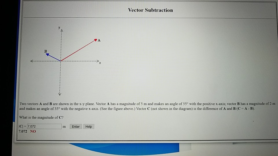 Solved Vector Subtraction Two vectors A and B are shown in | Chegg.com