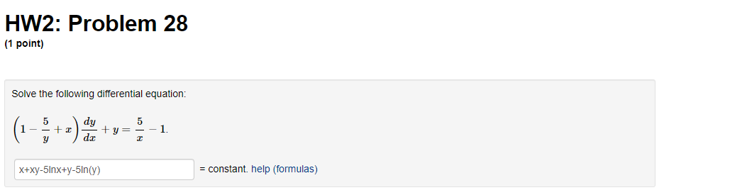 Solved HW2: Problem 28 (1 point) Solve the following | Chegg.com