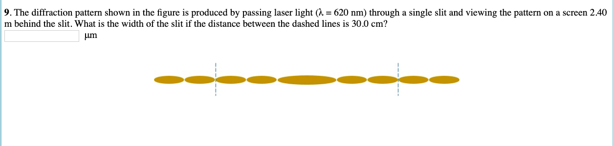 Solved 9. The diffraction pattern shown in the figure is | Chegg.com