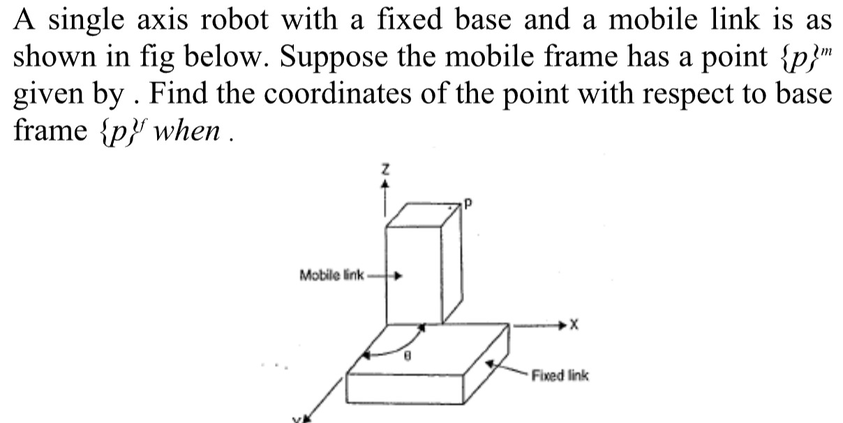 Solved A single axis robot with a fixed base and a mobile | Chegg.com