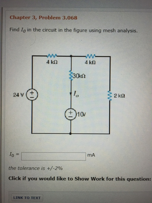 Solved Chapter 3 Problem 3068 Find Io In The Circuit In 