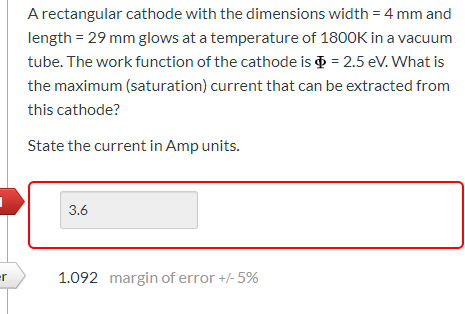 Solved A rectangular cathode with the dimensions width = 4 | Chegg.com