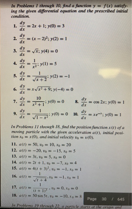 Solved In Problems 1 through 10, find a function y = f(x) | Chegg.com