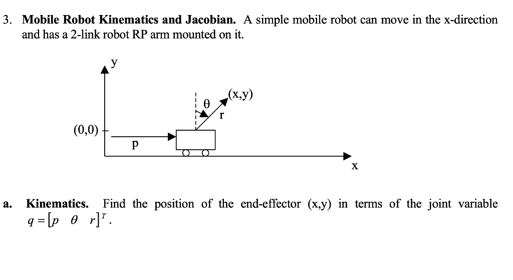 Solved Mobile Robot Kinematics and Jacobian. A simple mobile | Chegg.com