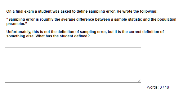 Solved On a final exam a student was asked to define | Chegg.com