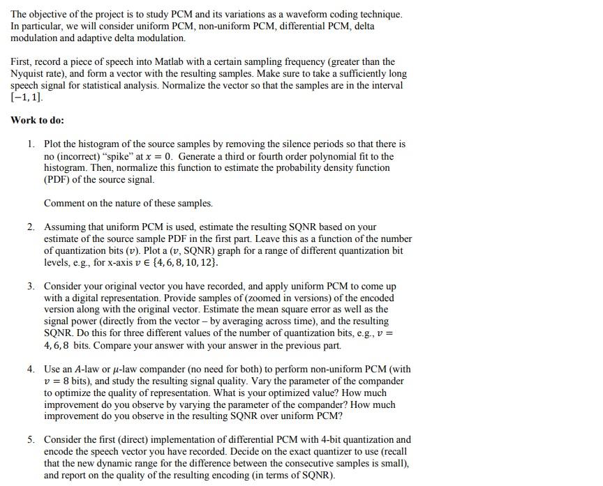 The objective of the project is to study PCM and its | Chegg.com