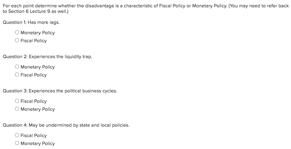 Solved Which of the following Fed actions are consistent | Chegg.com