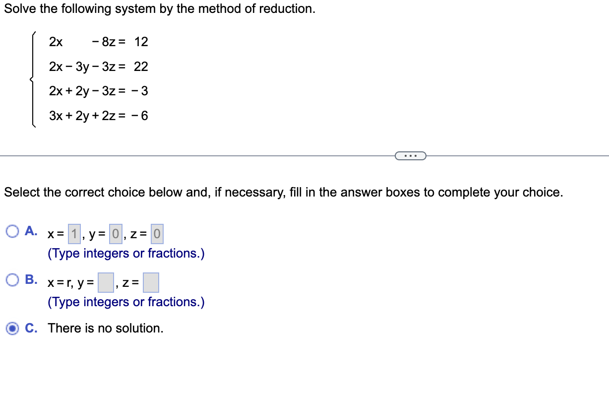 Solved Solve the following system by the method of | Chegg.com