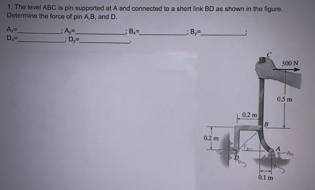 Solved The lever ABC is pin supported at A and connected to | Chegg.com