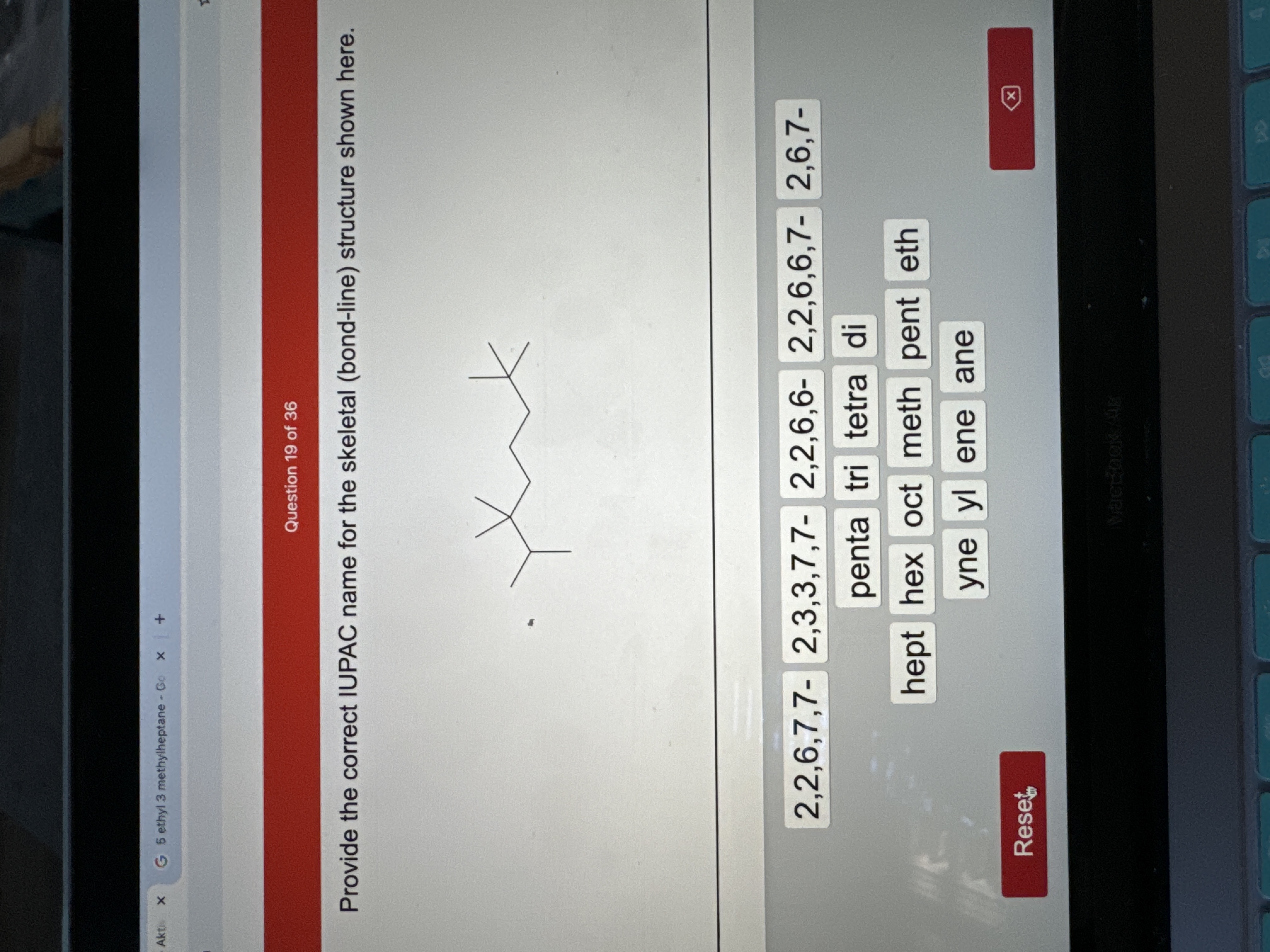 Question 18 ﻿of 36Provide the correct IUPAC name for | Chegg.com