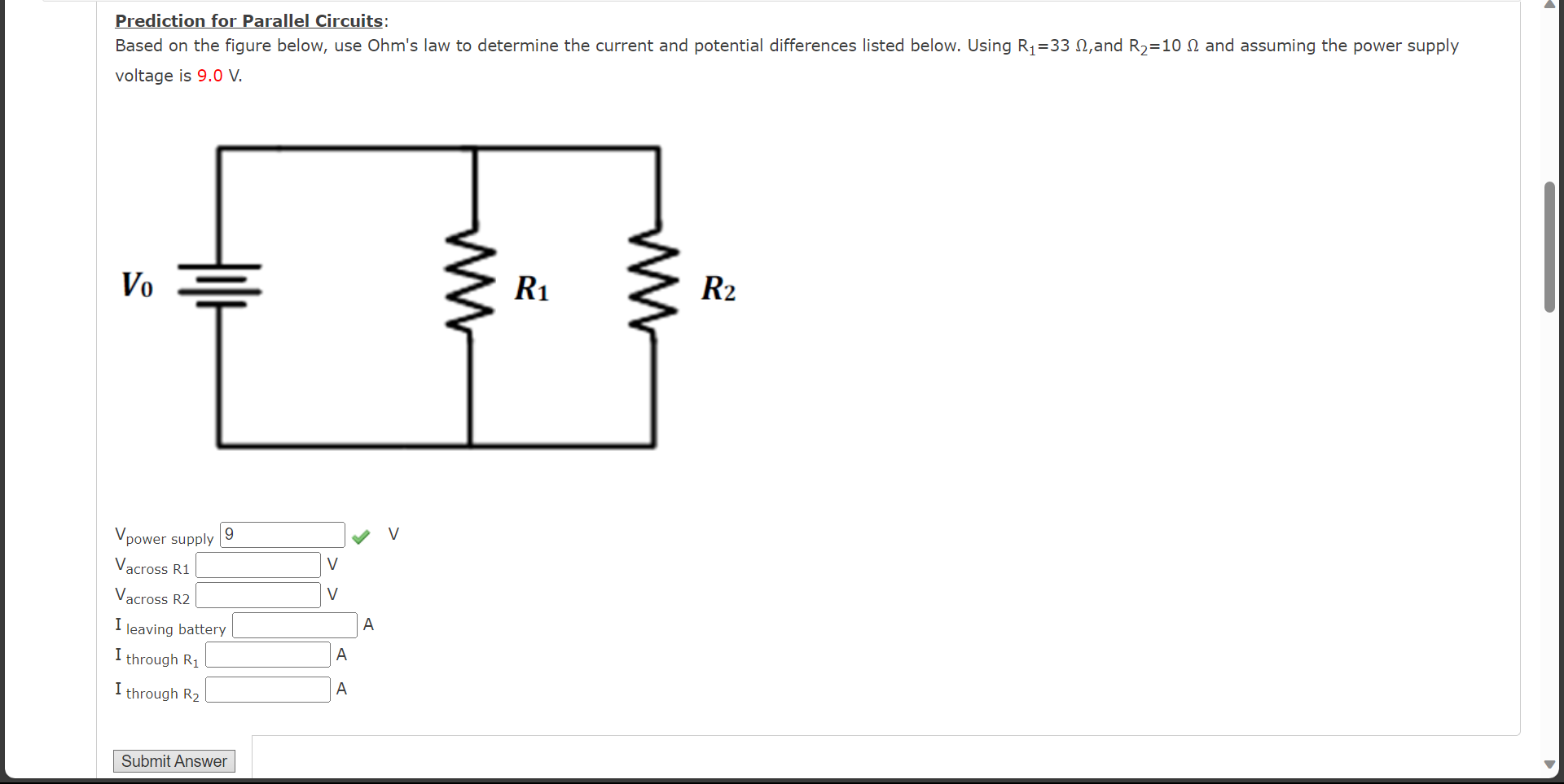 Solved Prediction for Parallel Circuits: Based on the figure | Chegg.com