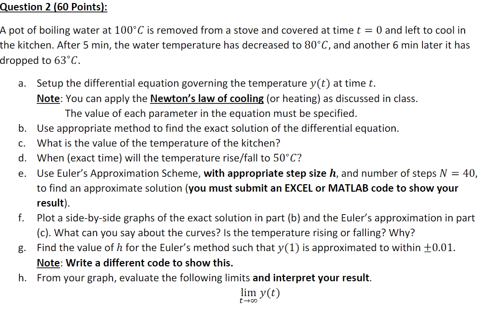 Solved Question 2 (60 Points: A pot of boiling water at | Chegg.com
