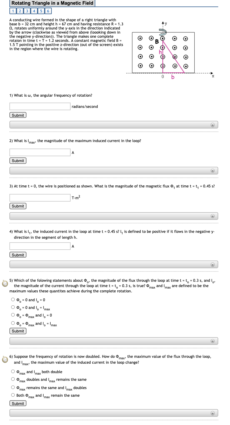 Solved Rotating Triangle in a Magnetic Field 123450 A | Chegg.com