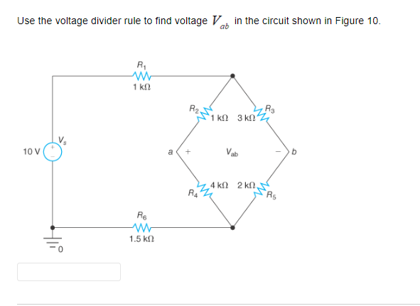 Solved Use the voltage divider rule to find voltage Vab in | Chegg.com