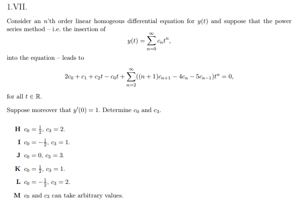 Solved Consider an \\( n^{\\prime} \\) th order linear | Chegg.com