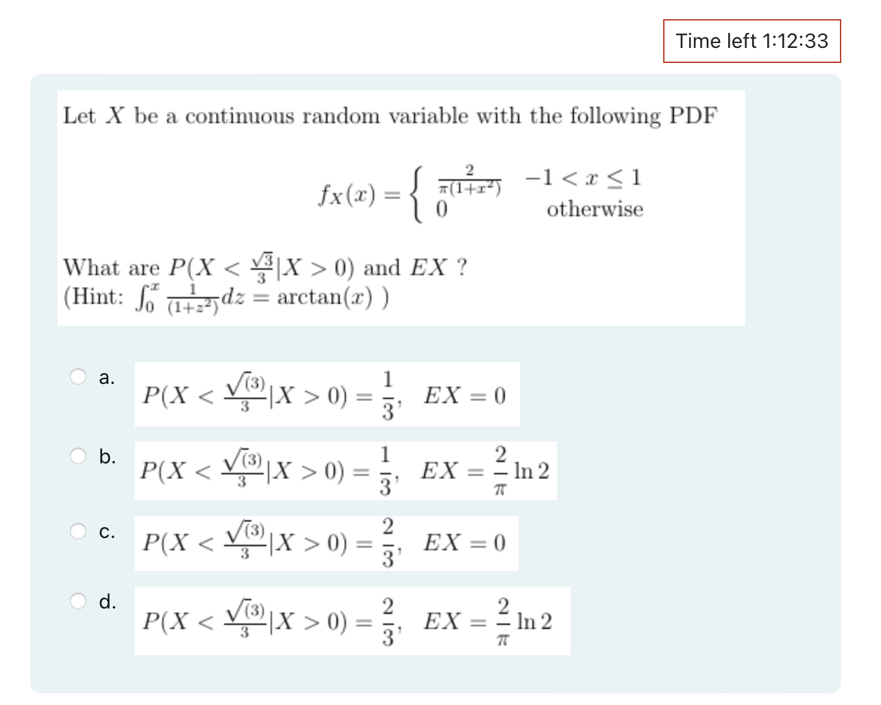 Solved Let \\( X \\) be a continuous random variable with | Chegg.com