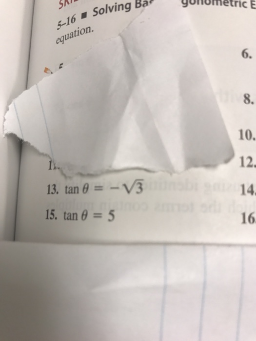 Solved The given equation tan theta = - squareroot 3 tan | Chegg.com