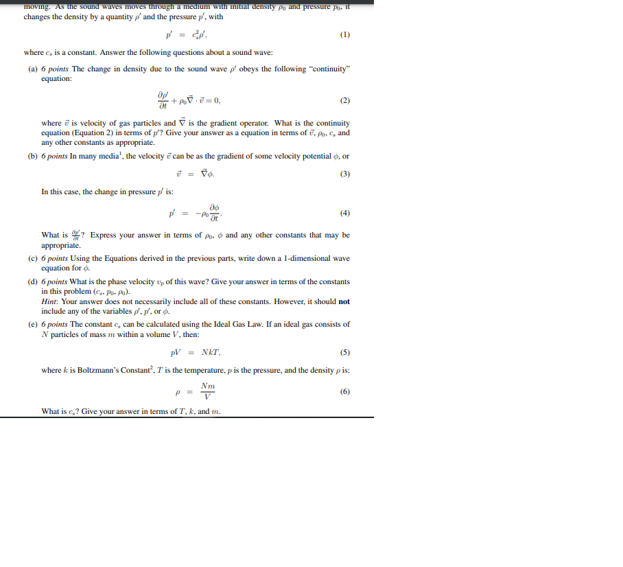 Solved moving. As the sound waves moves through a medium | Chegg.com