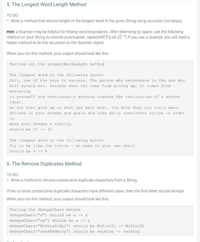 Solved Please write the code for method 5 and 6 This is | Chegg.com