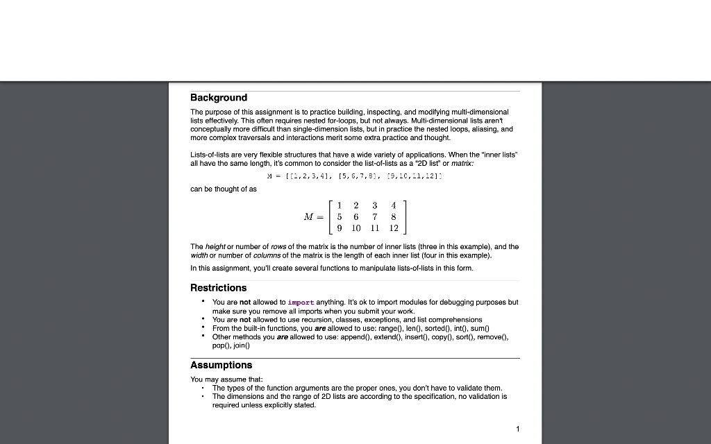 Background The purpose of this assignment is to | Chegg.com