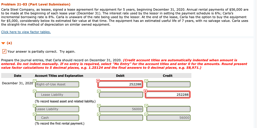 Solved Problem 21-03 (Part Level Submission) Carla Steel | Chegg.com