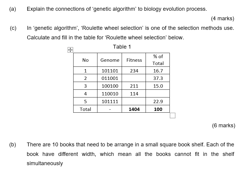 Solved (a) (c) Explain the connections of 'genetic | Chegg.com