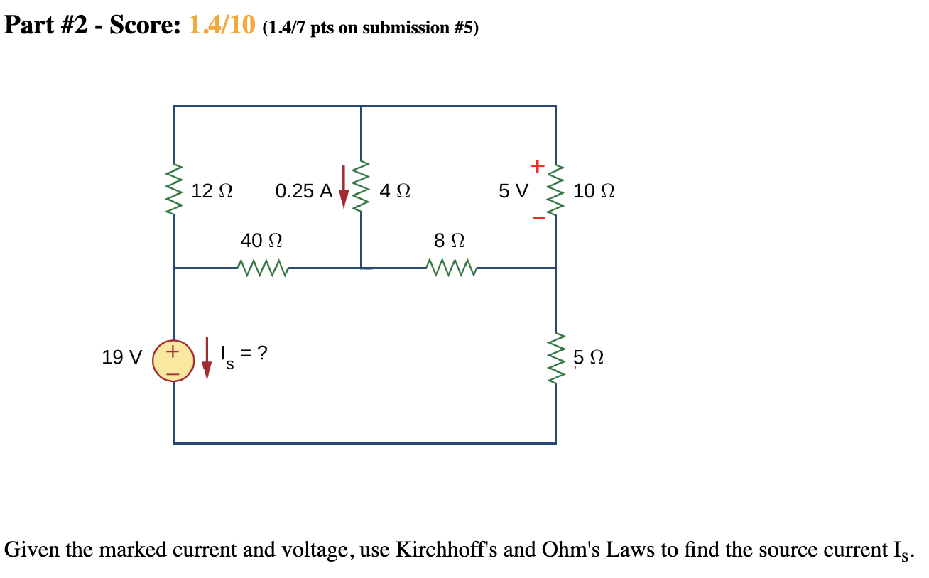 Solved Given the marked current and voltage, use Kirchhoff's | Chegg.com