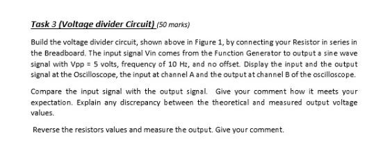 Solved RI Vin R2 1 Vout Figure 1: The voltage divider | Chegg.com