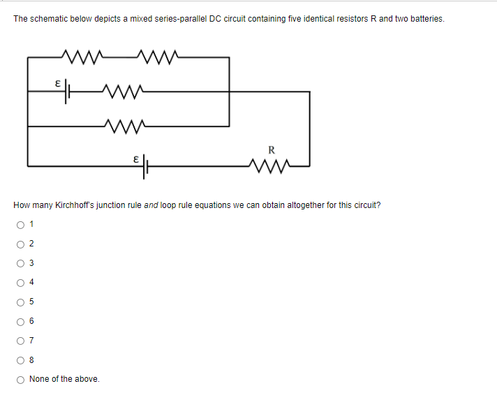 Solved The schematic below depicts a mixed series-parallel | Chegg.com