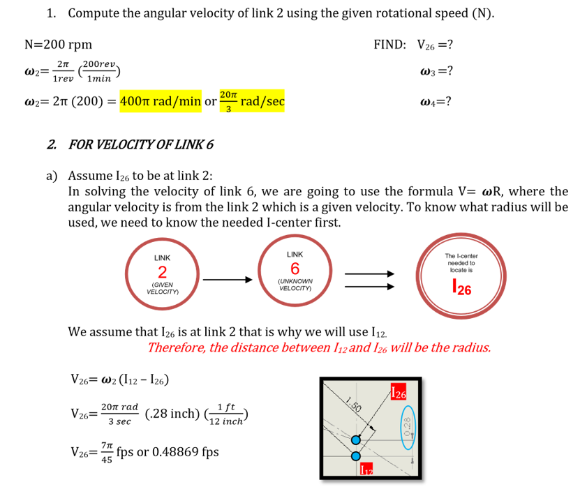 Four Bar Linkage Velocity Analysis Use Solidwork Or