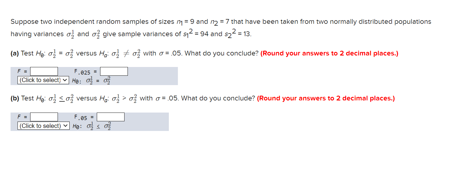 Solved Suppose two independent random samples of sizes n1=9 | Chegg.com