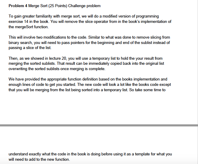 Solved def mergeSort(alist): print("Splitting ",alist) | Chegg.com