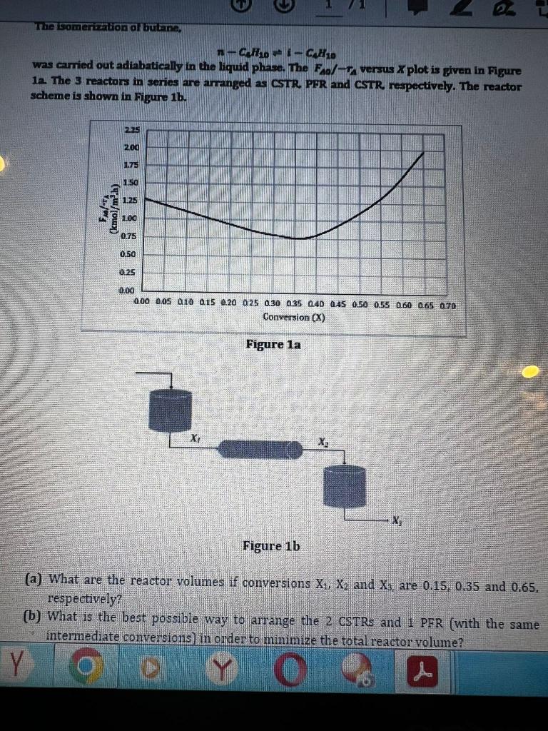 Solved n−C4H20 =i−C4H10 was carried out adiabatically in the | Chegg.com