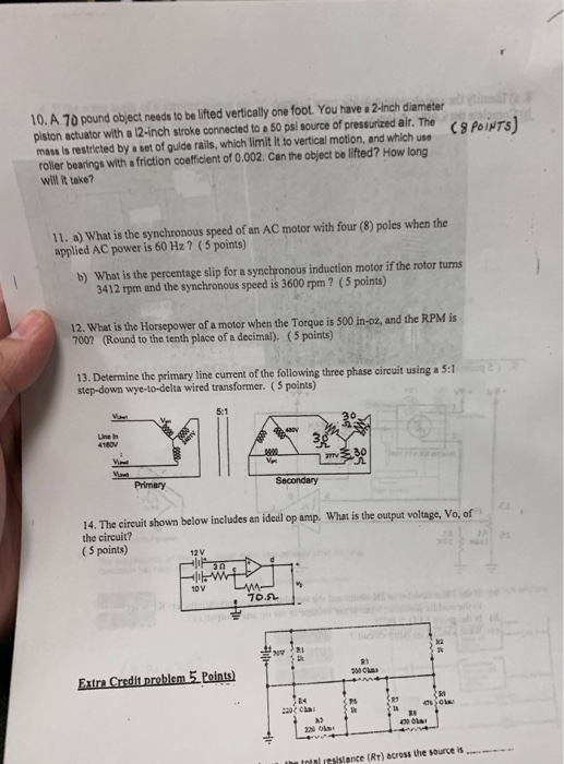 Solved 10.A 70 pound object needs to be lifted vertically | Chegg.com