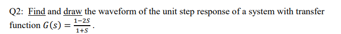 Solved Q2: Find and draw the waveform of the unit step | Chegg.com