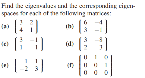 Solved Find the eigenvalues and the corresponding | Chegg.com