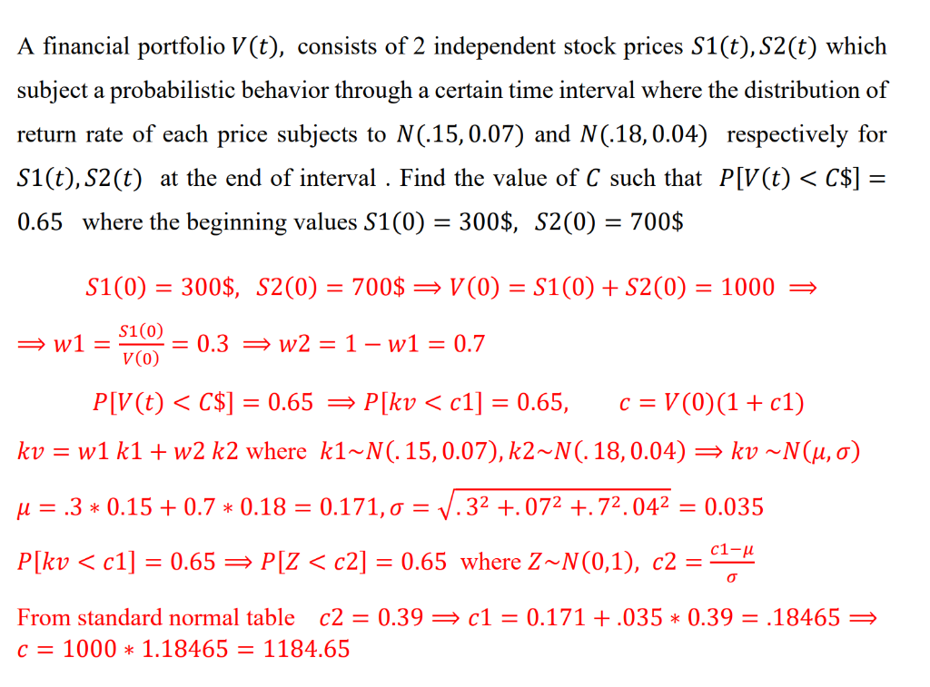 This question from Financial statistics I need the | Chegg.com