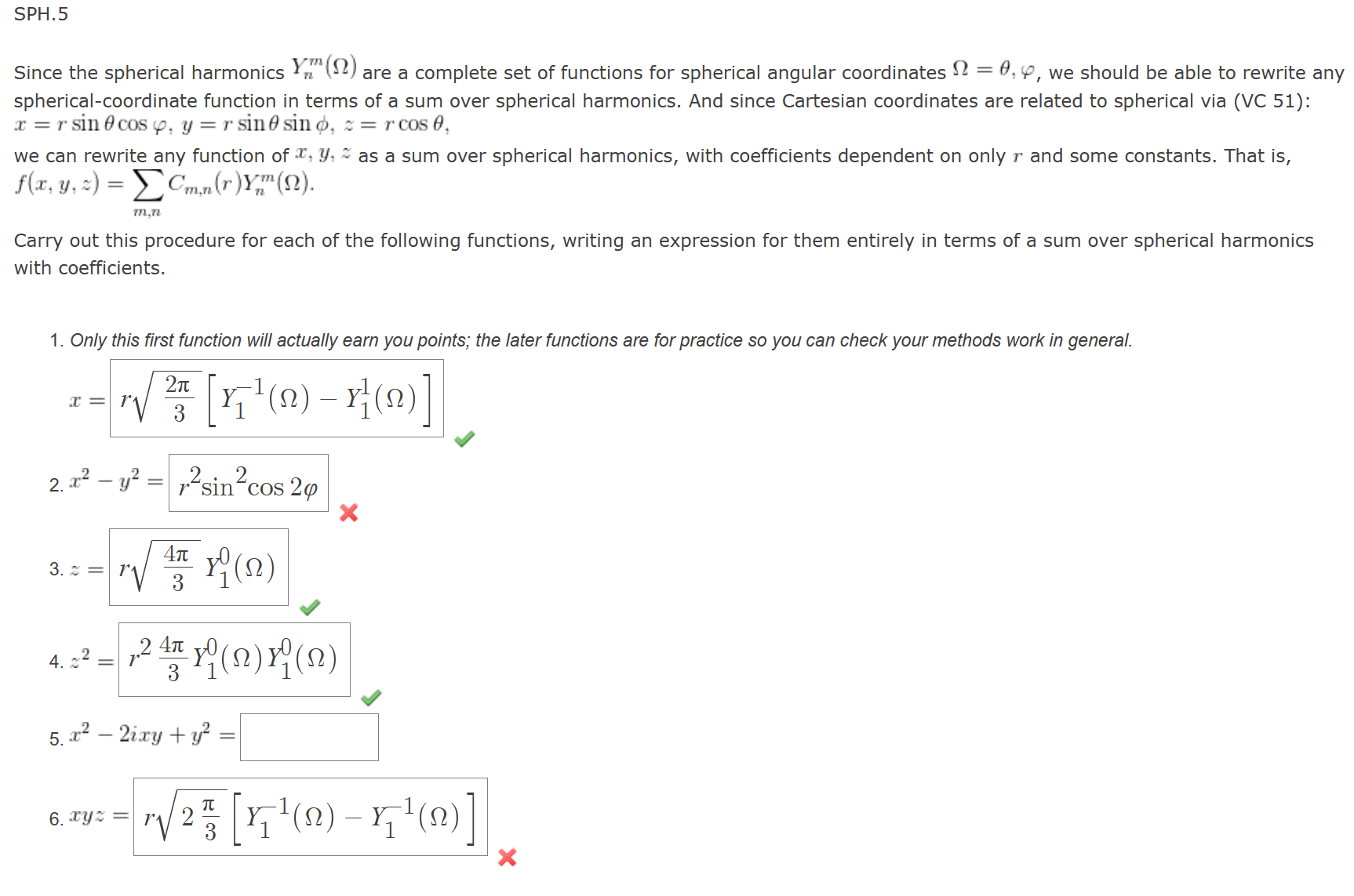 Solved Since the spherical harmonics Ynm(Ω) are a complete | Chegg.com