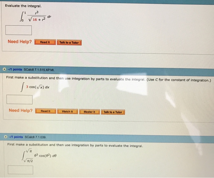 Solved Evaluate the integral. integral^1_0 r^3/squareroot | Chegg.com