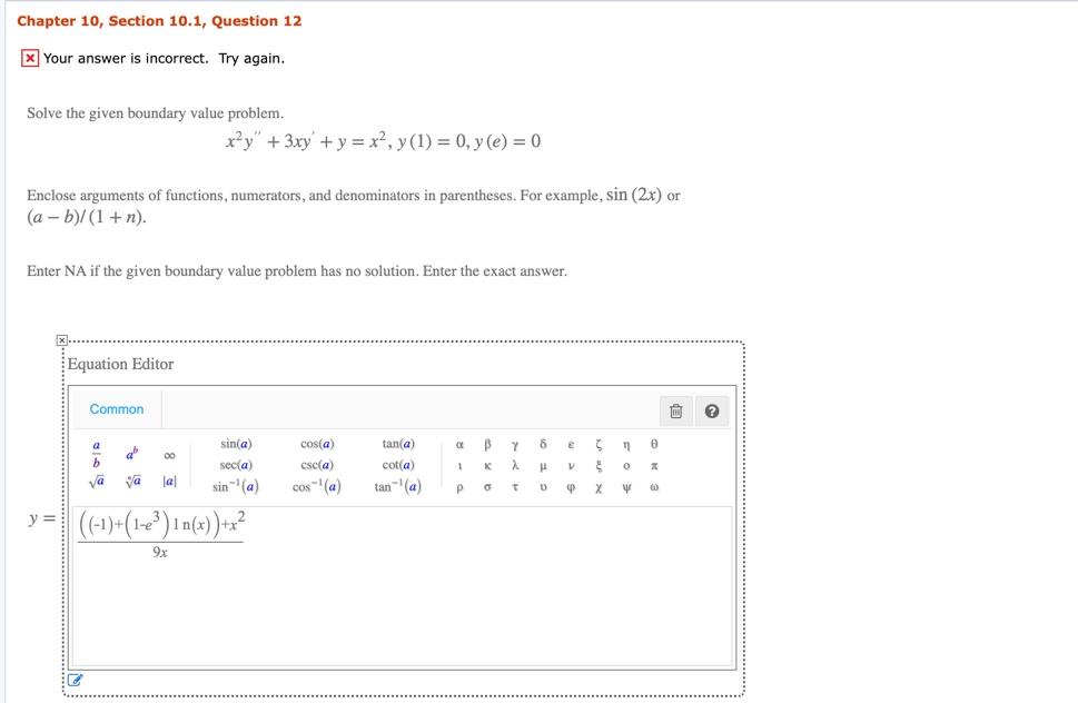 Solved Chapter 10 Section 10 1 Question 12 X Your Answer
