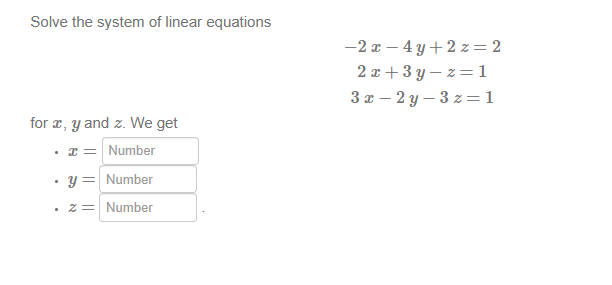 Solved Solve the system of linear equations | Chegg.com