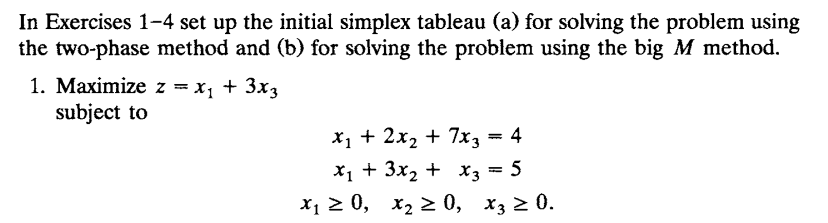 Solved In Exercises 1-4 set up the initial simplex tableau | Chegg.com