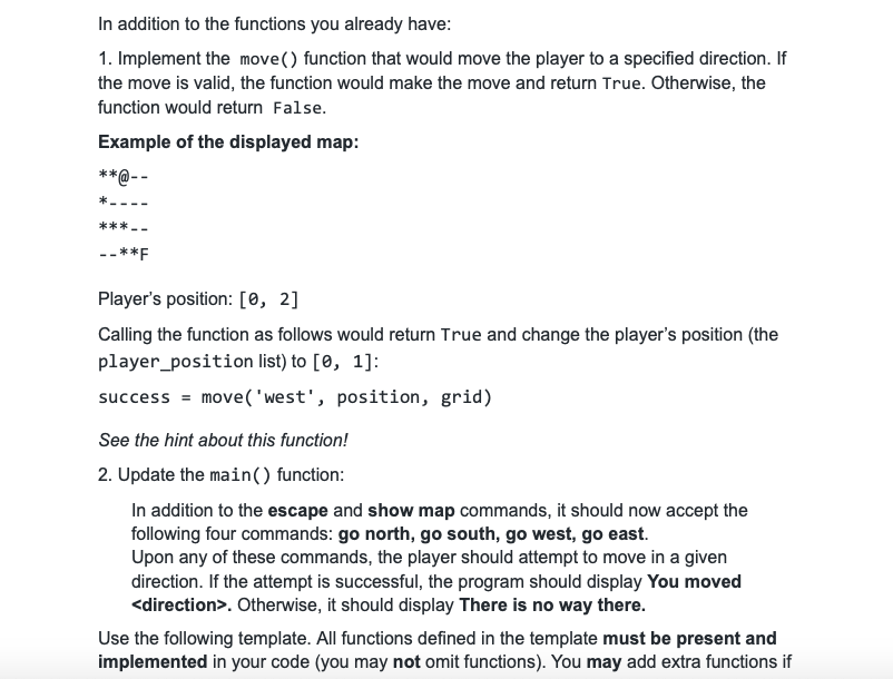 Solved In addition to the functions you already have: 1. | Chegg.com