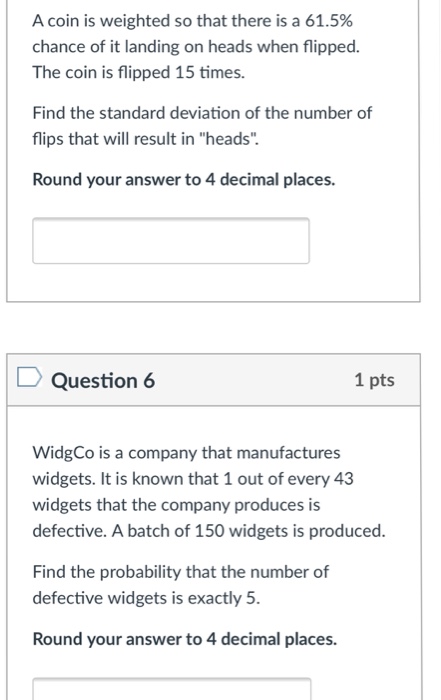 Solved A coin is weighted so that there is a 59.7% chance of | Chegg.com
