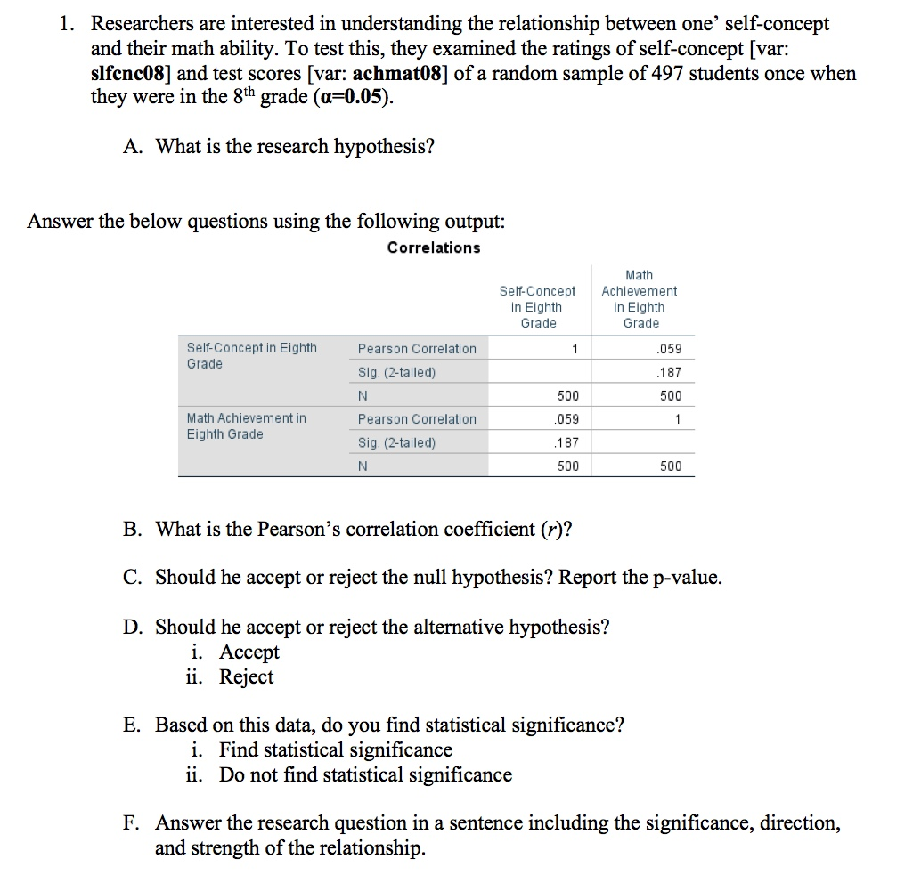 Solved 1. Researchers are interested in understanding the | Chegg.com