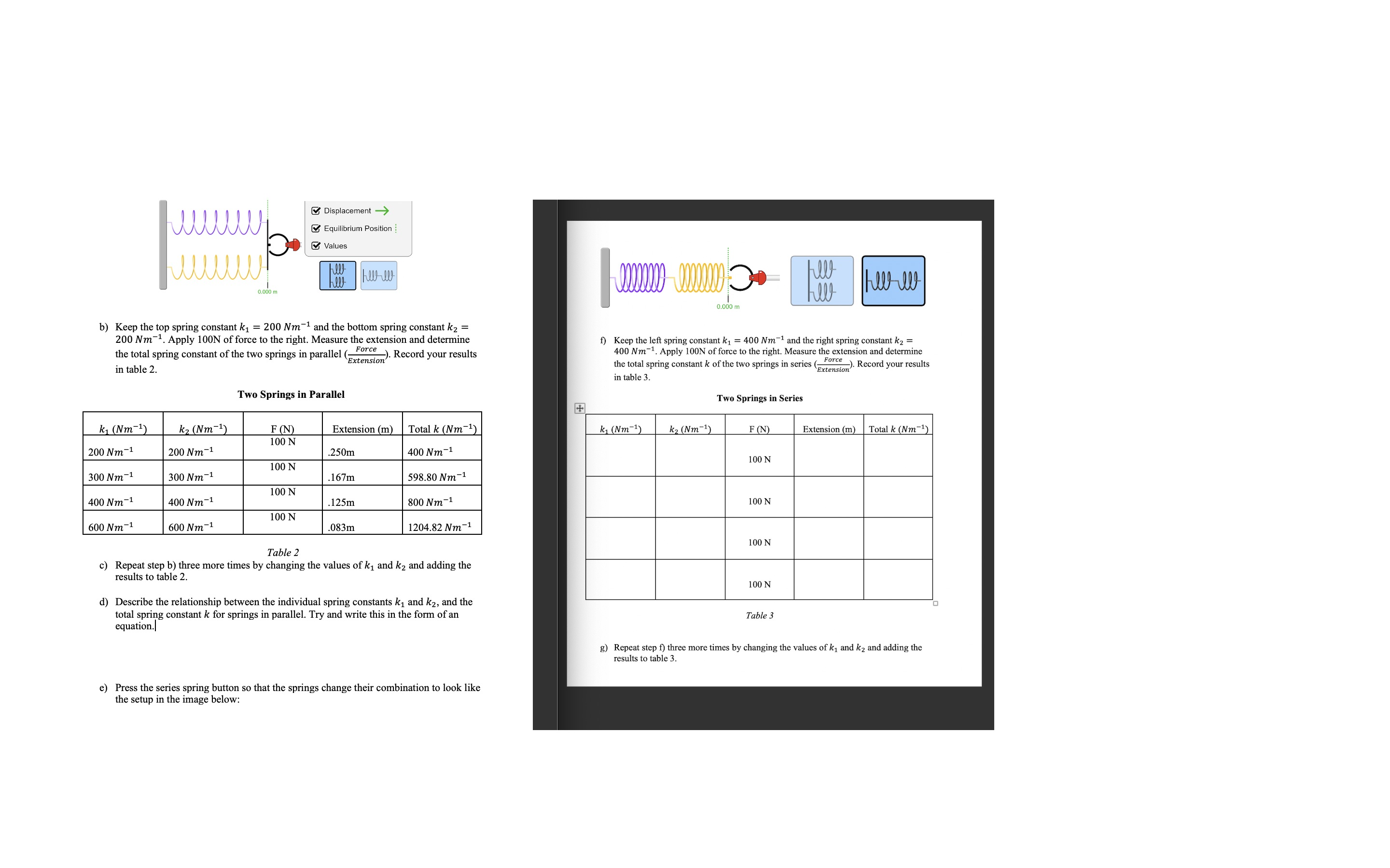 Solved Keep the left spring constant and the right | Chegg.com