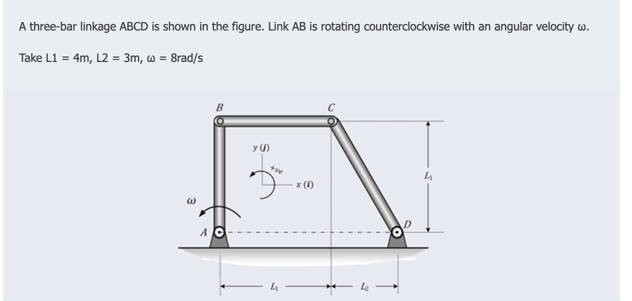 Solved A three-bar linkage ABCD is shown in the figure. Link | Chegg.com
