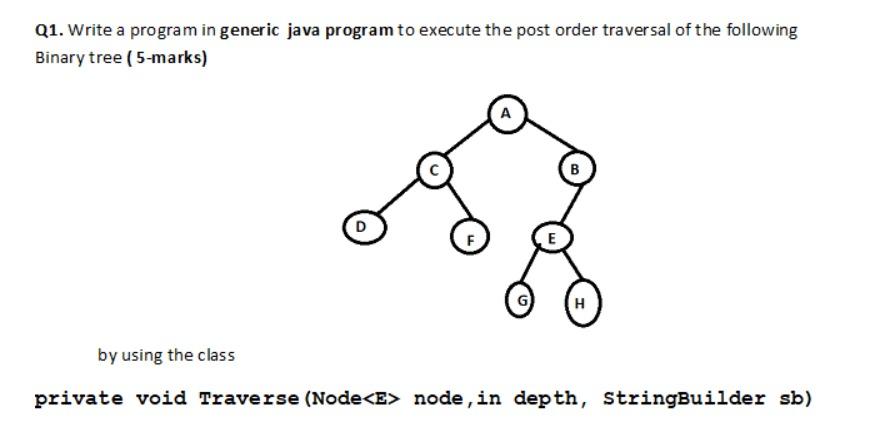 Solved Q1. Write a program in generic java program to | Chegg.com