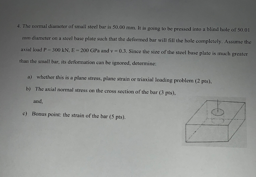 Solved 4. The normal diameter of small steel bar is 50.00 | Chegg.com