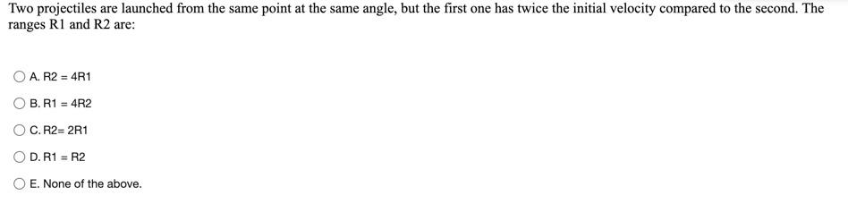 Solved Two projectiles are launched from the same point at | Chegg.com